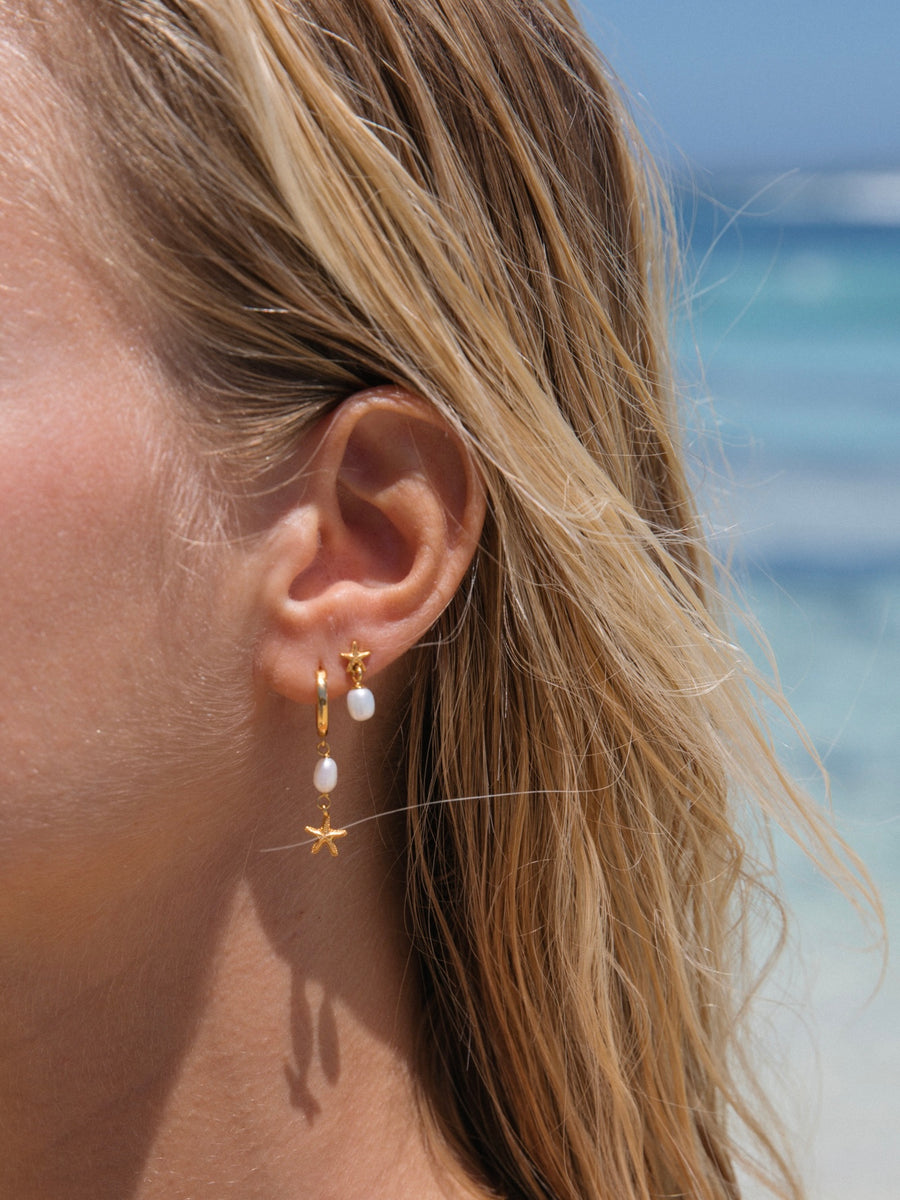 Pearl Starfish Earring Stack in 18K Gold Vermeil – Malakai the Label
