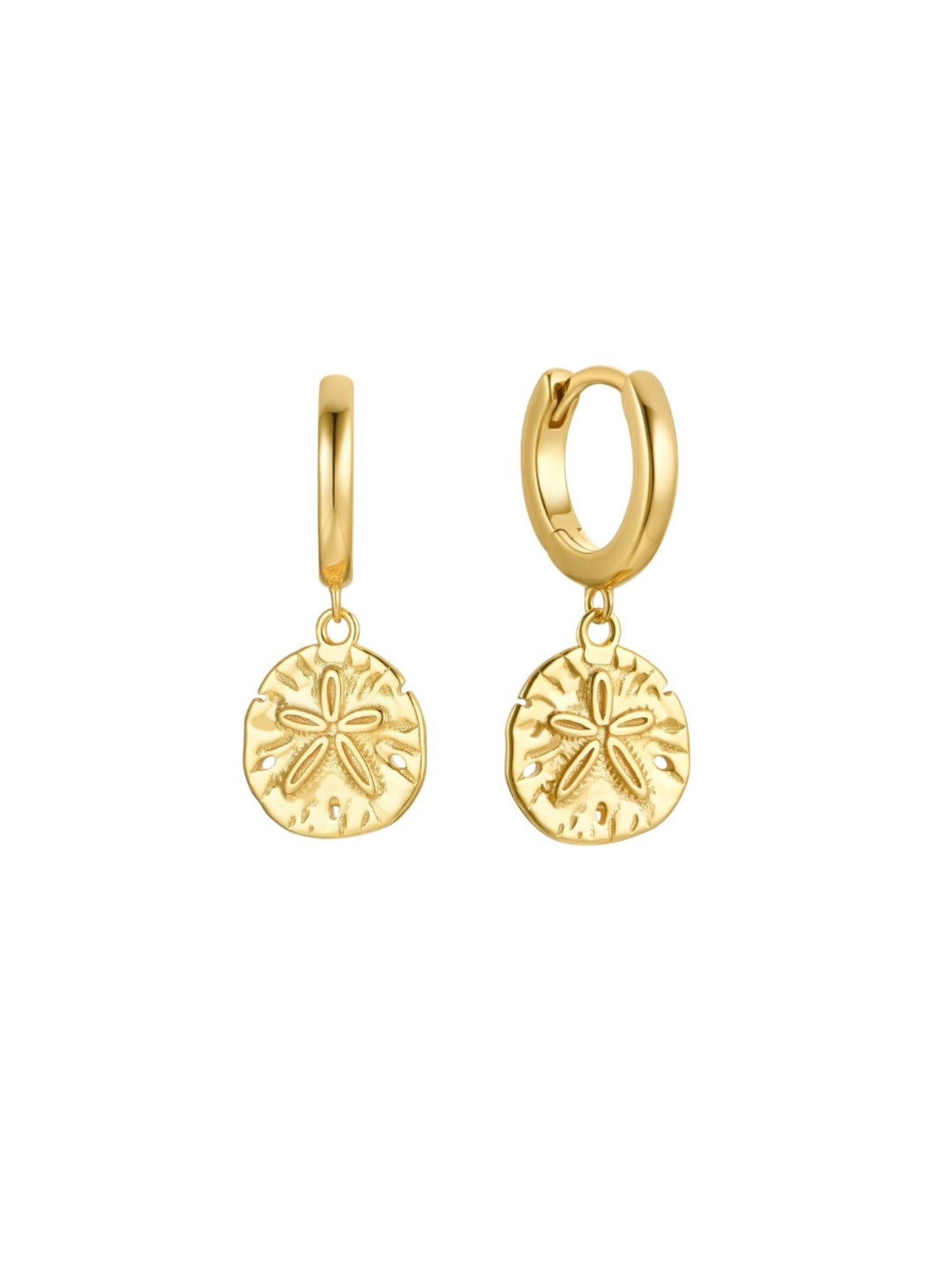 Sand Dollar Hoops in 18K Gold – Malakai the Label